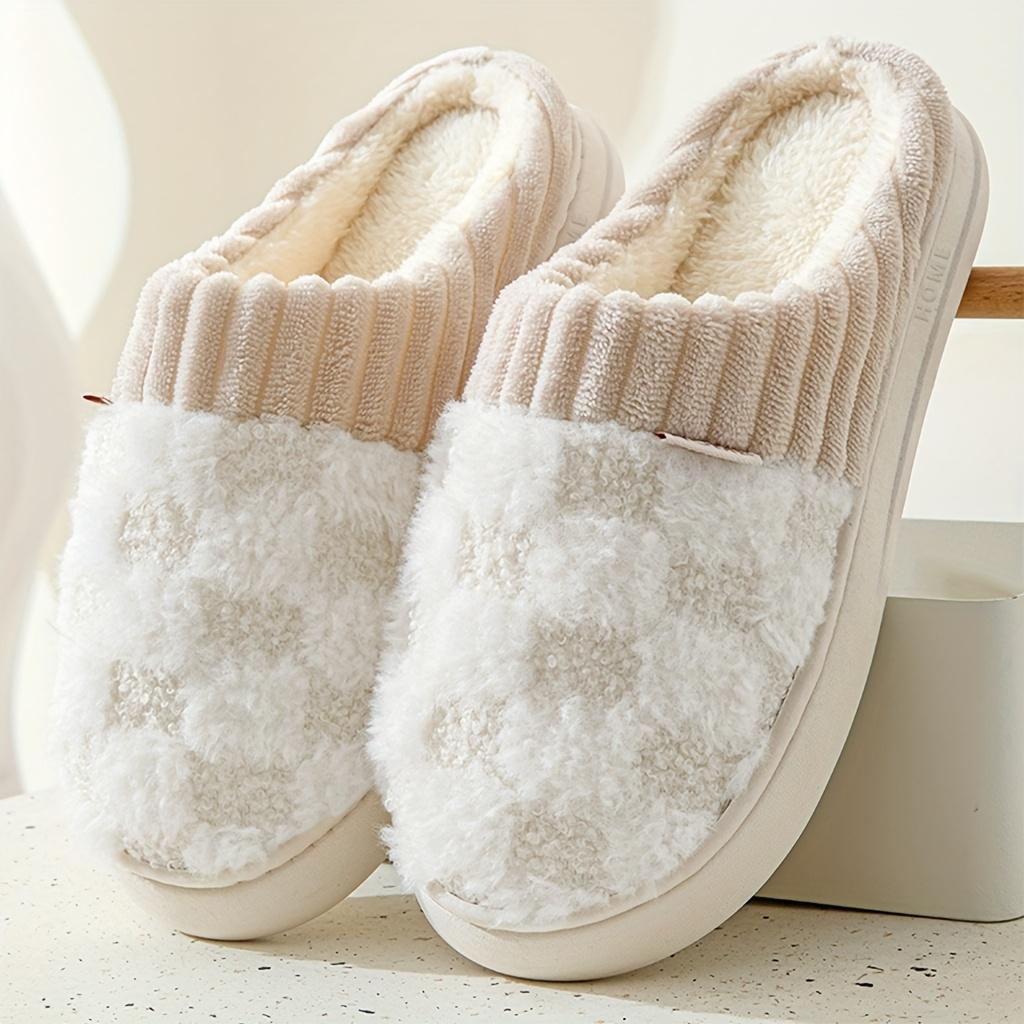 Cotton slippers for women, anti slip cashmere for warmth, monthly ...