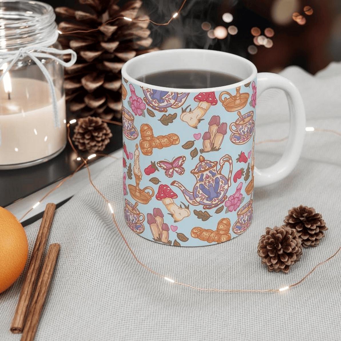 Cottage Core Coffee Mug – Whimsical Cottagecore Tea Party Ceramic Mug ...