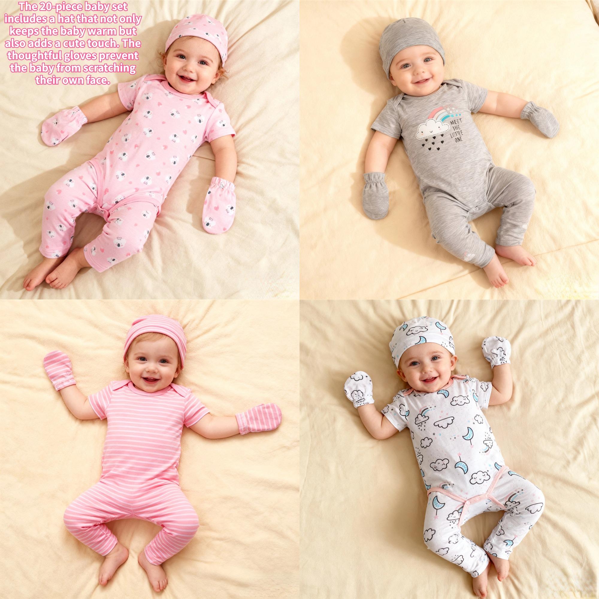 JY.COZY FOR BABY Baby Girl Boy Clothes Unisex Onesie Set 20 Pack 100% ...