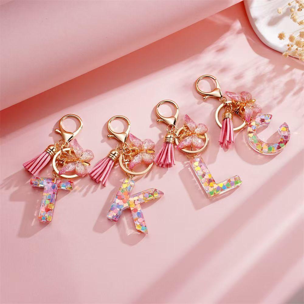 September Cute Letter & Butterfly Design Keychain for Women & Girls, 1 ...